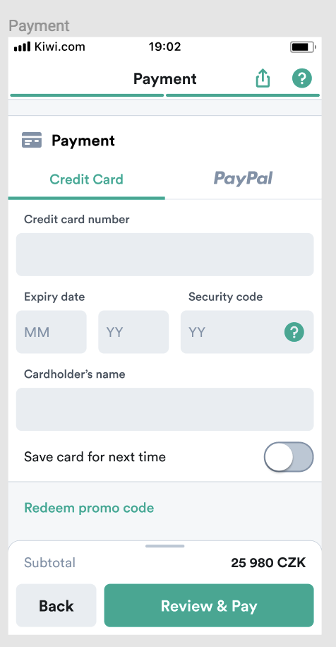 Create Payment screen · Issue #501 · kiwicom/margarita · GitHub