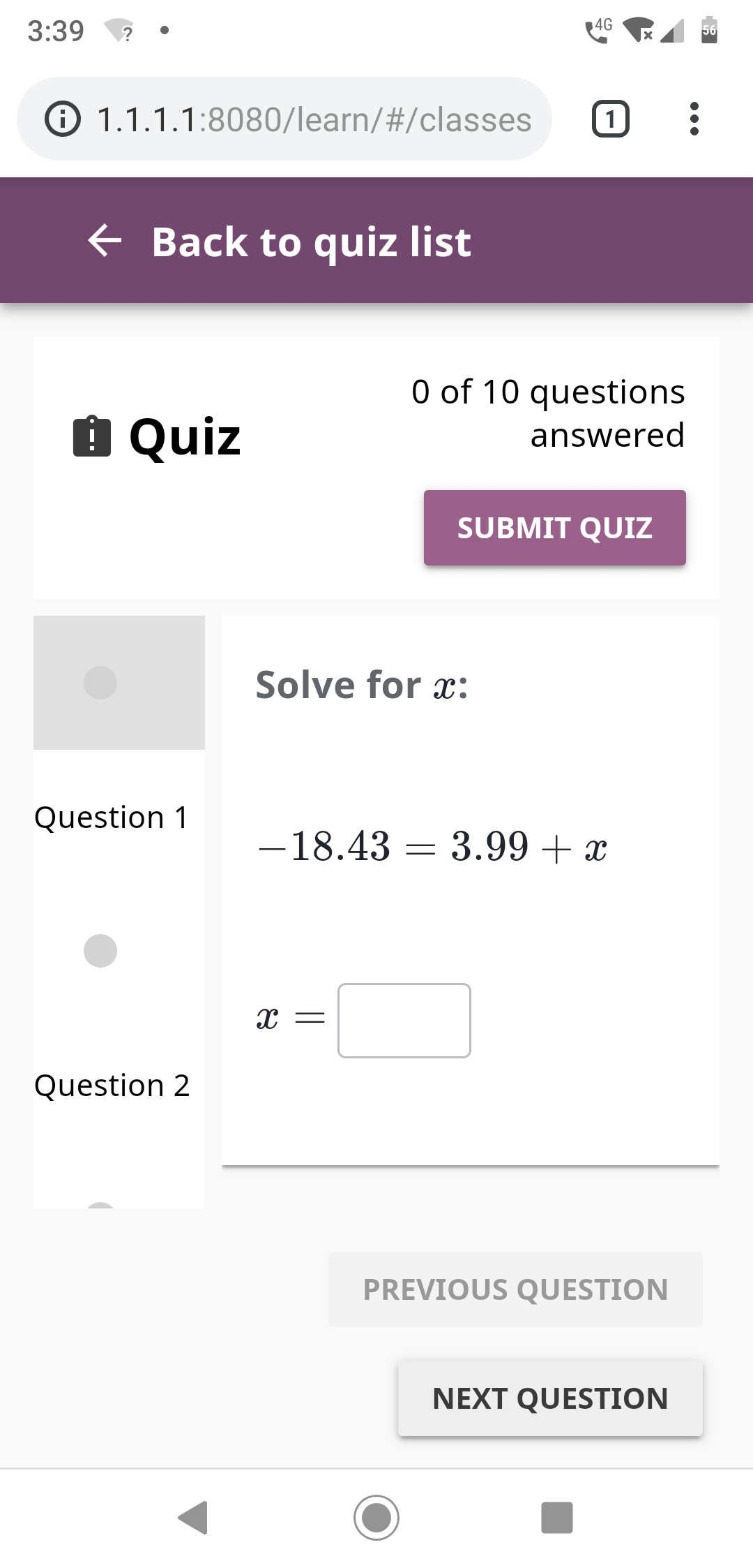 Submit button on top right corner of a quiz · Issue #5440 · learningequality/kolibri · GitHub