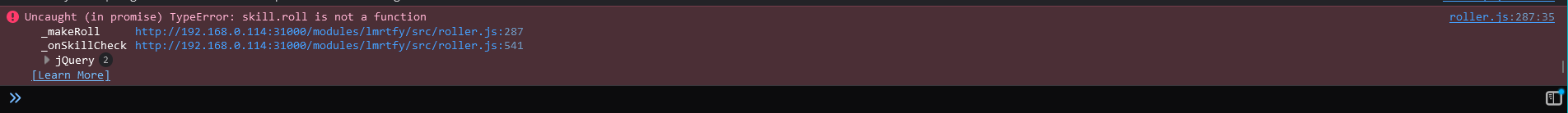 PF2E Error when requesting Skill Rolls from players · Issue #191 · League-of-Foundry-Developers ...