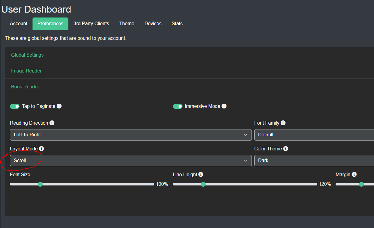 Book reader "Layout Mode" in User settings doesn't work · Issue #1791 · Kareadita/Kavita · GitHub