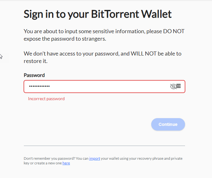 Cant import wallet with private key · Issue #1161 · TRON-US/go-btfs · GitHub