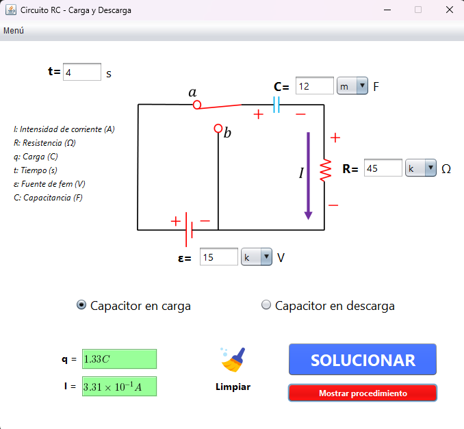 GitHub - ZeroX005/SistemaCircuitoRC: Aplicativo para calcular la carga e intensidad de corriente ...