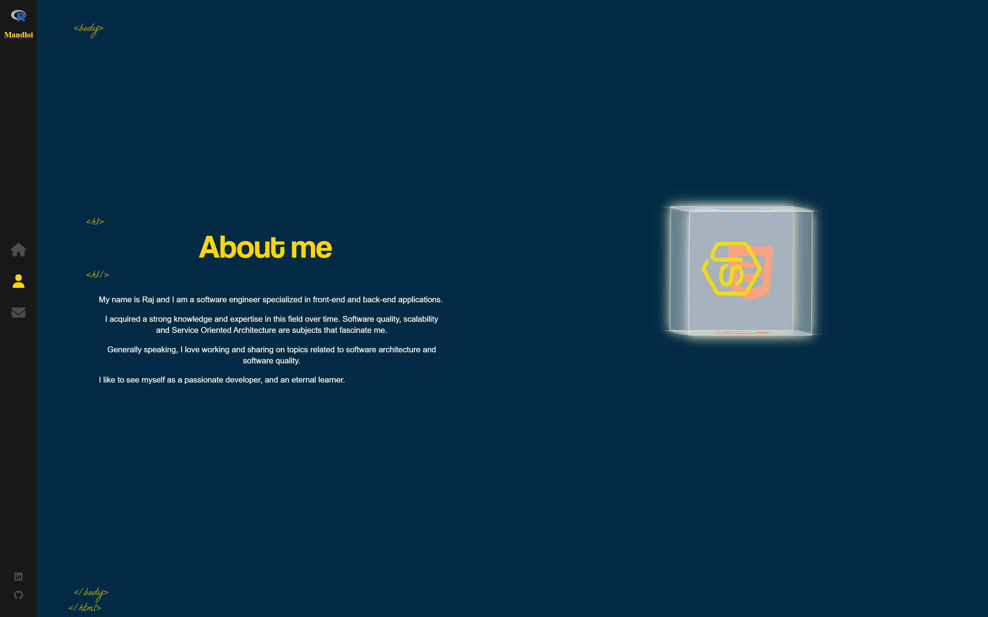 GitHub - Raj-Mandloii/personal-website: This is personal portfolio website create using HTML ...
