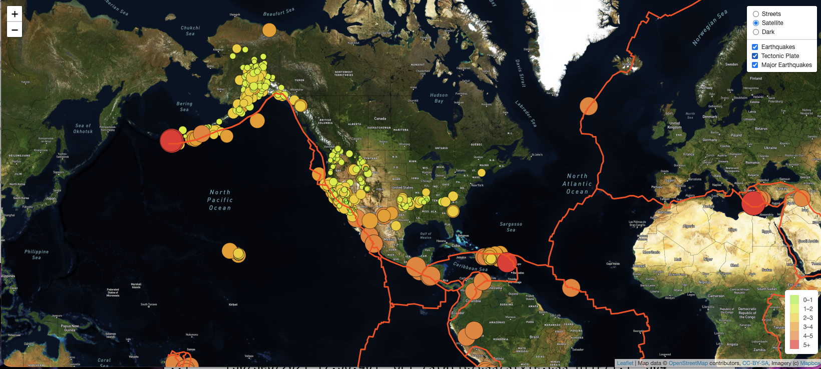 GitHub - elp192/Earthquakes: Created an interactive map representing ...
