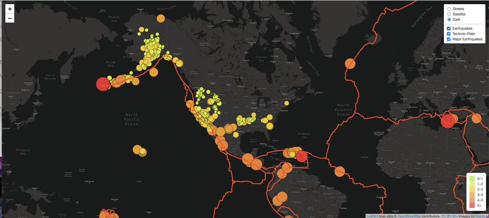 GitHub - elp192/Earthquakes: Created an interactive map representing ...
