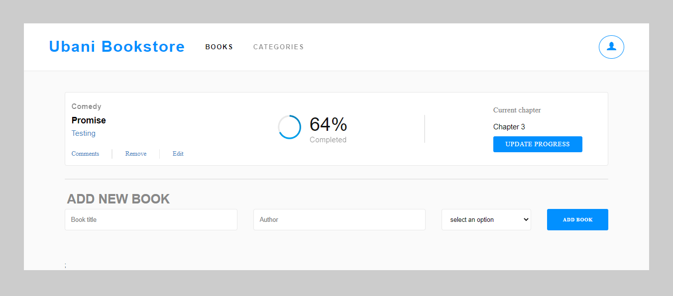 GitHub - Ukaypromise/bookstore: Bookstore is a React-based online application. Users can add ...