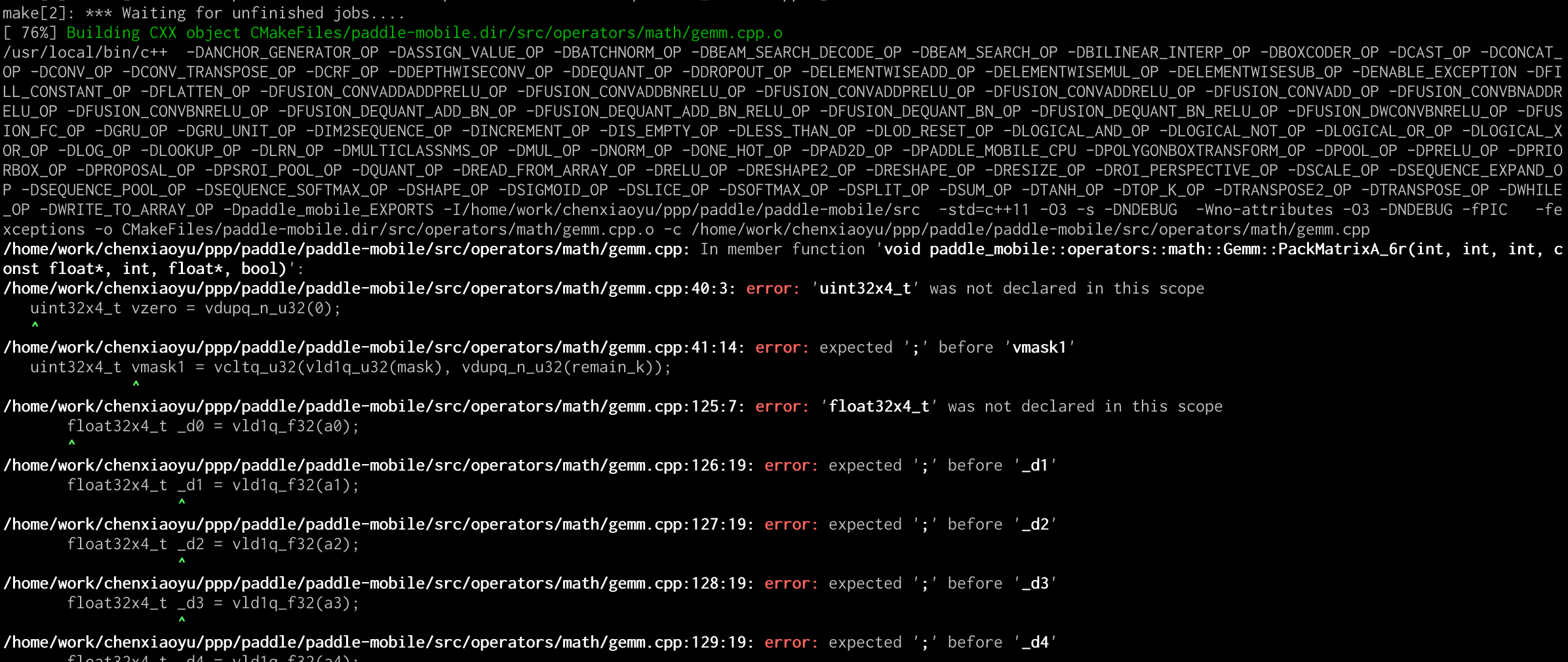 linux ARM A7 编译 失败 · Issue #1599 · PaddlePaddle/Paddle-Lite · GitHub