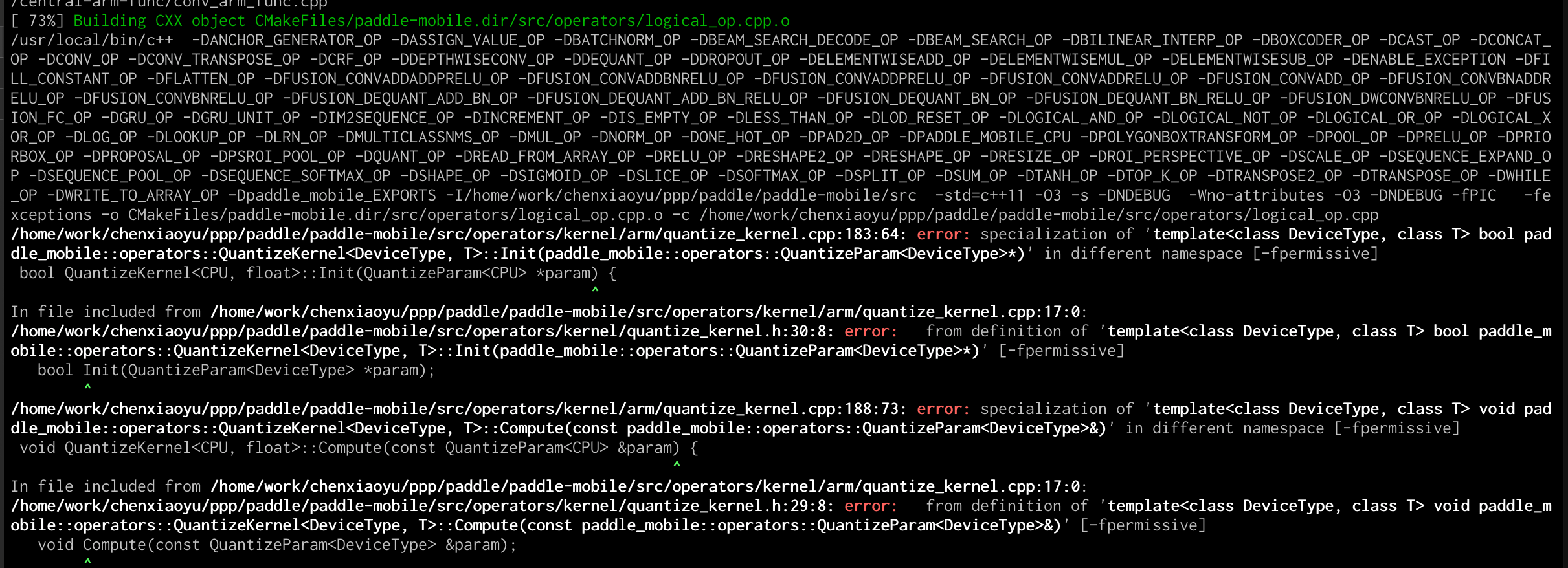 linux ARM A7 编译 失败 · Issue #1599 · PaddlePaddle/Paddle-Lite · GitHub