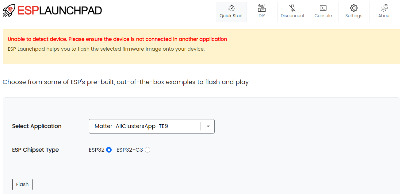 "Quick Start" does not work. · Issue #3 · espressif/esp-launchpad · GitHub