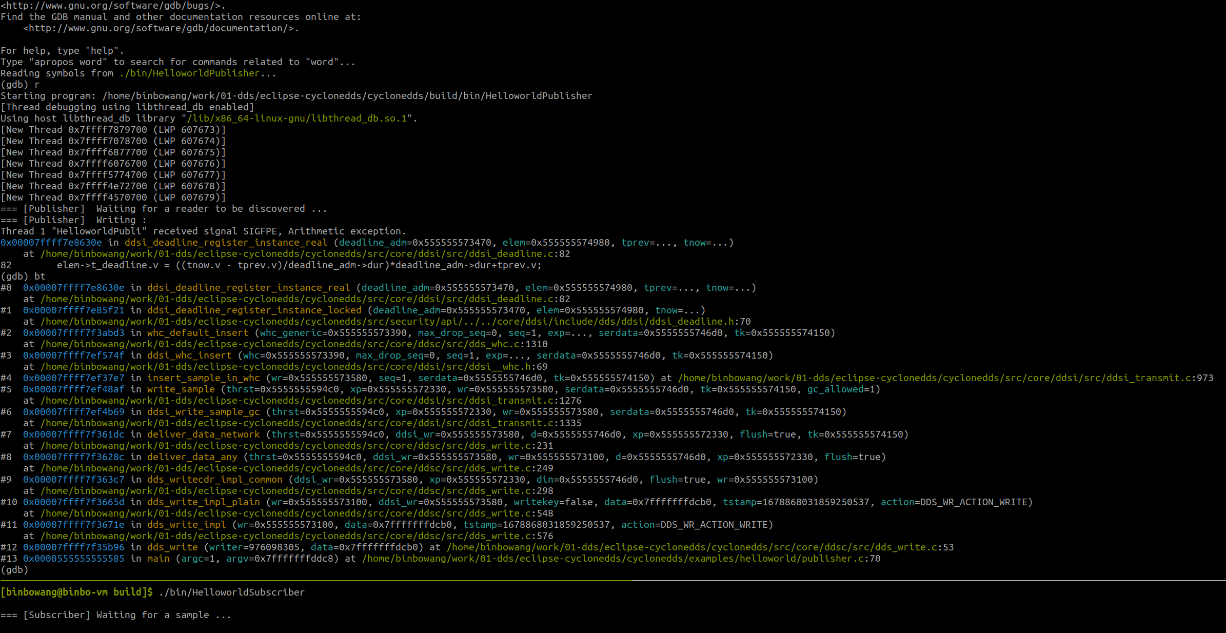 cyclonedds core dumped when deadline is set to 0 · Issue #1609 · eclipse-cyclonedds/cyclonedds ...