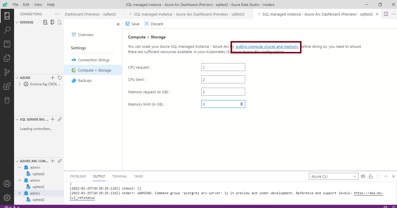 A11y_AzureDataStudioAAE_Sql Instance 1_Compute + Storage_Keyboard: Only color is used to ...