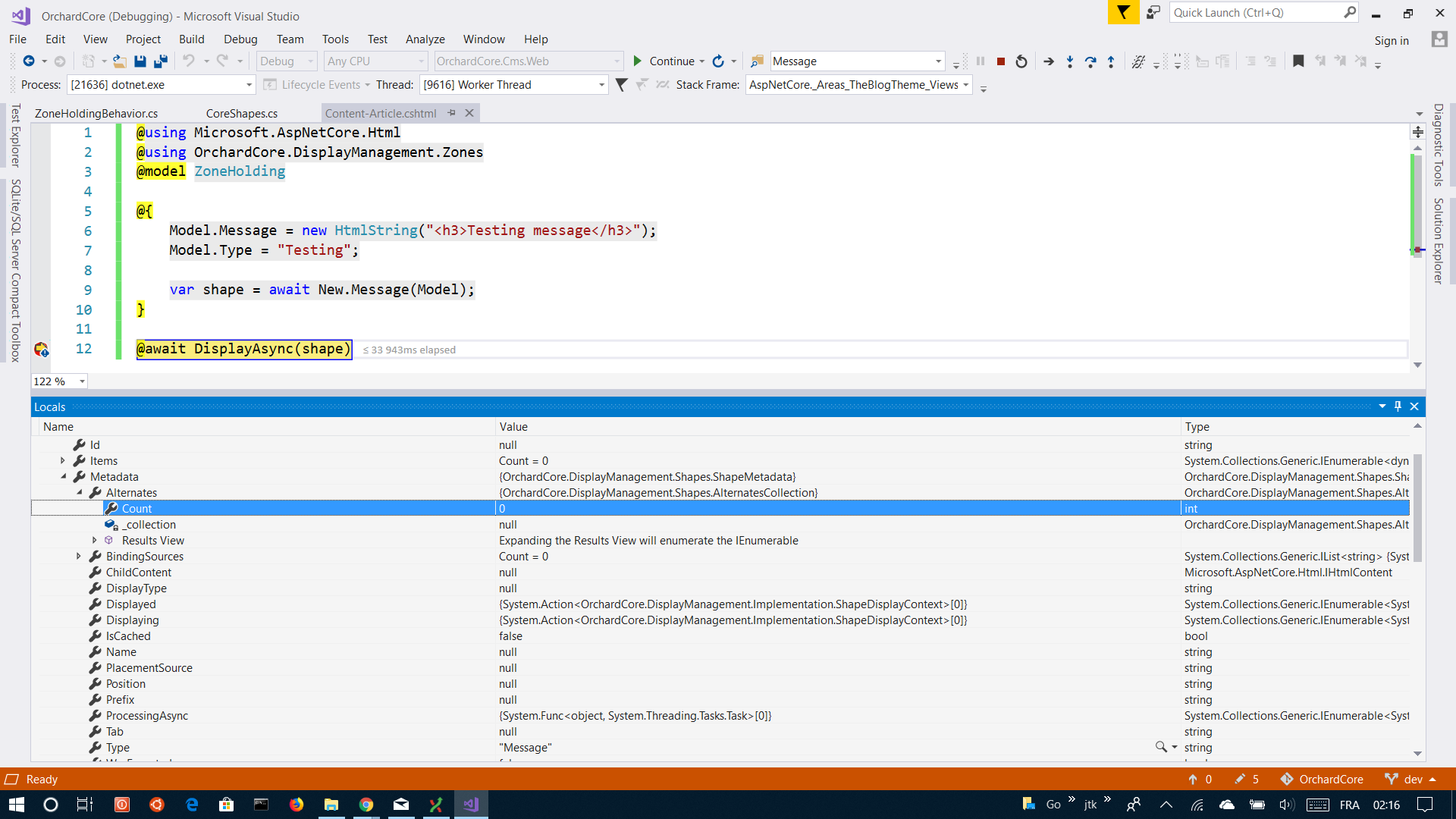 Cannot override base shapes in custom Theme. · Issue #2415 · OrchardCMS/OrchardCore · GitHub