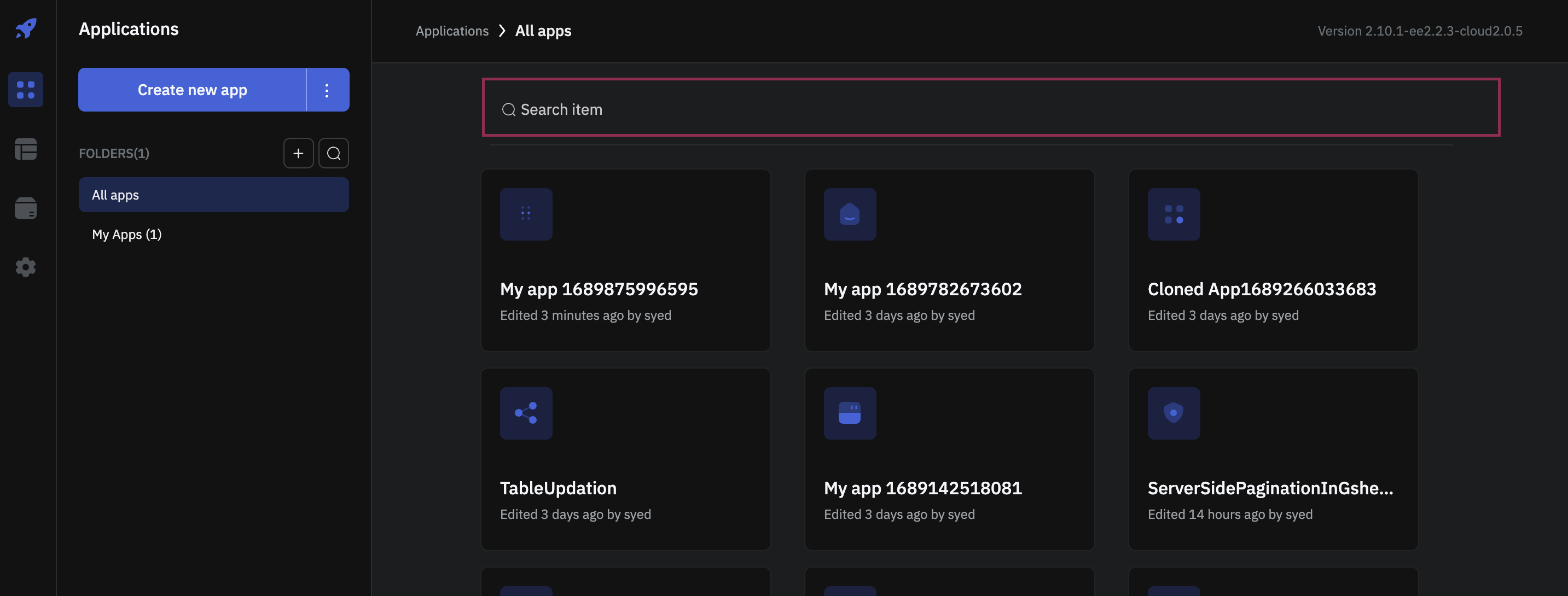 Search Bar: Placeholder "Search Item" needs to be updated to "Search ...