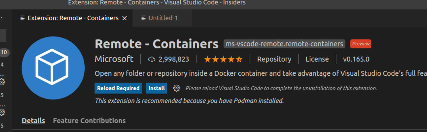 Uninstalling Extension That Needs Reload Via Cli Doesnt Notify · Issue 119662 · Microsoft