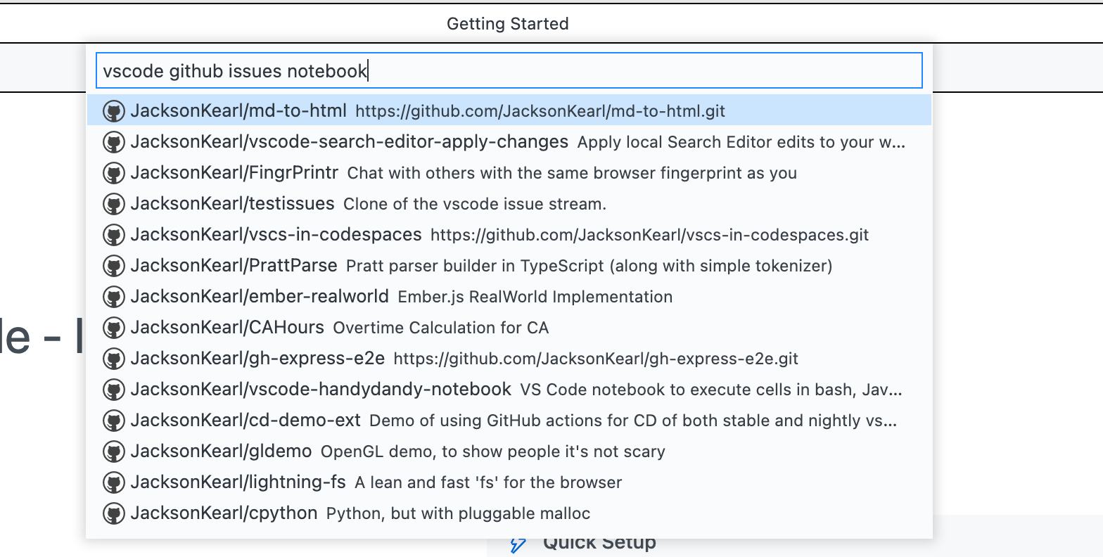 [Git: Clone] Give repo search results priority over user repos · Issue ...