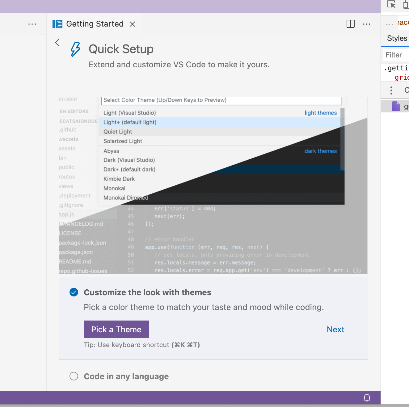 Responsive design for narrow display of Getting Started · Issue #114322 ...