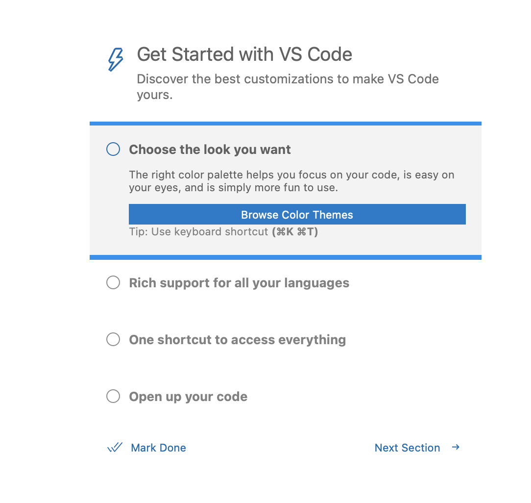 [Getting Started] Step borders very wide on Safari · Issue #125869 · microsoft/vscode · GitHub