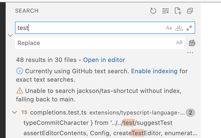 A bug about the search of github.dev · Issue #136567 · microsoft/vscode ...