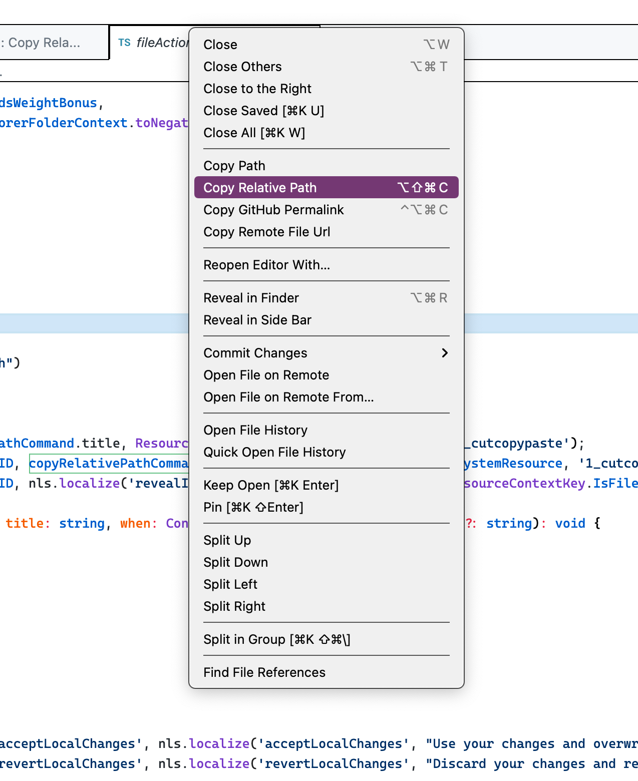 Copy path from navigation bar · Issue #137937 · microsoft/vscode · GitHub