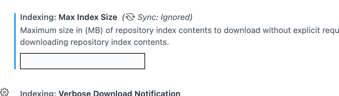 Searching after canceling the index download only searches open files ...