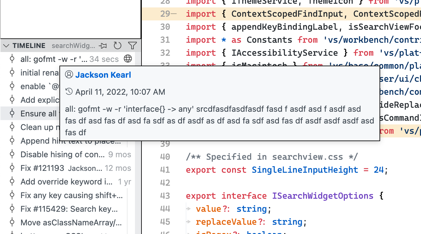 Timeline: Long commit message pushes important info out of view · Issue ...