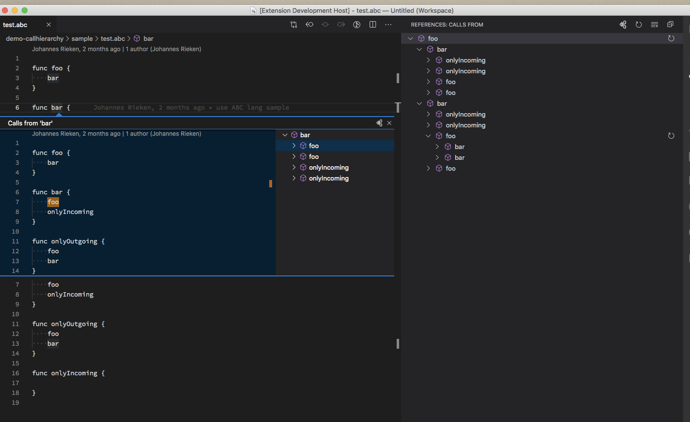 Call hierarchy duplicate entries · Issue #86123 · microsoft/vscode · GitHub