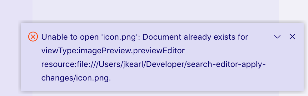 Unable to open ... Document already exists viewType:imagePreview.previewEditor · Issue #91317 ...