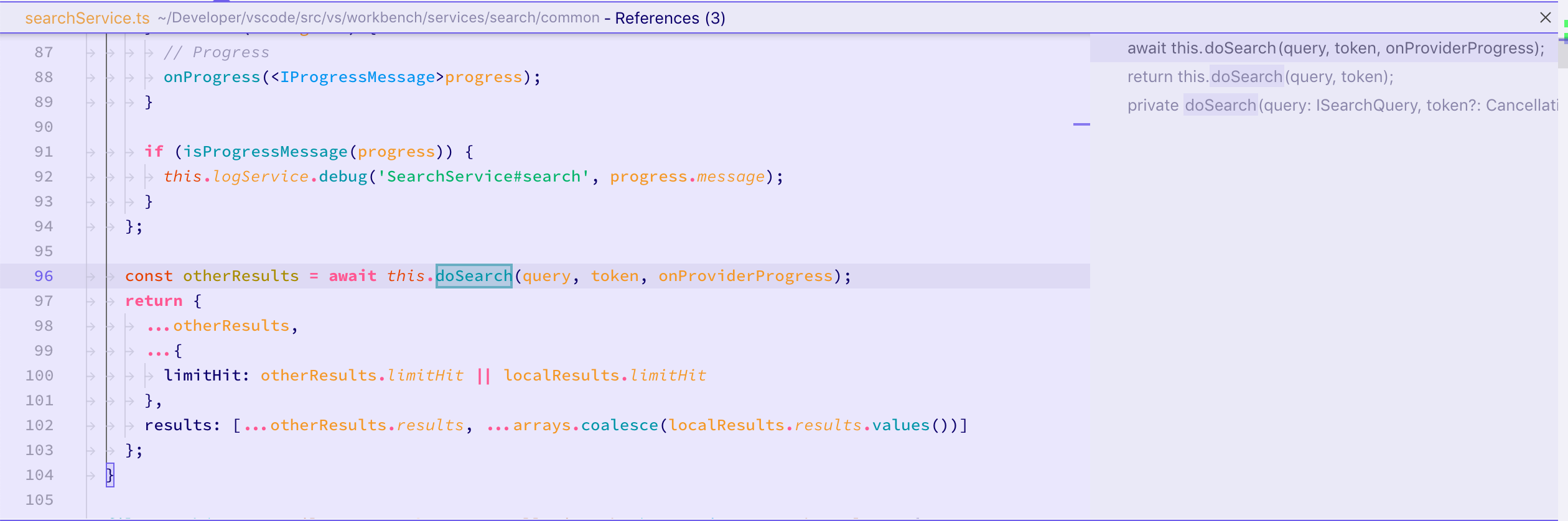 Breadcrumbs in peek widget · Issue #94563 · microsoft/vscode · GitHub