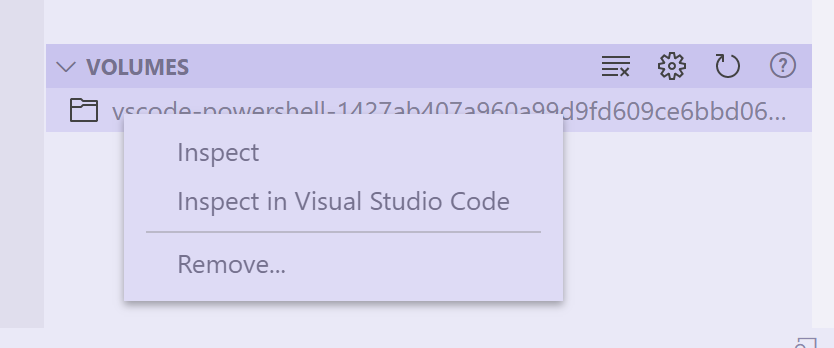 Containers: Volume => `Inspect` vs `Inspect in Visual Studio Code ...