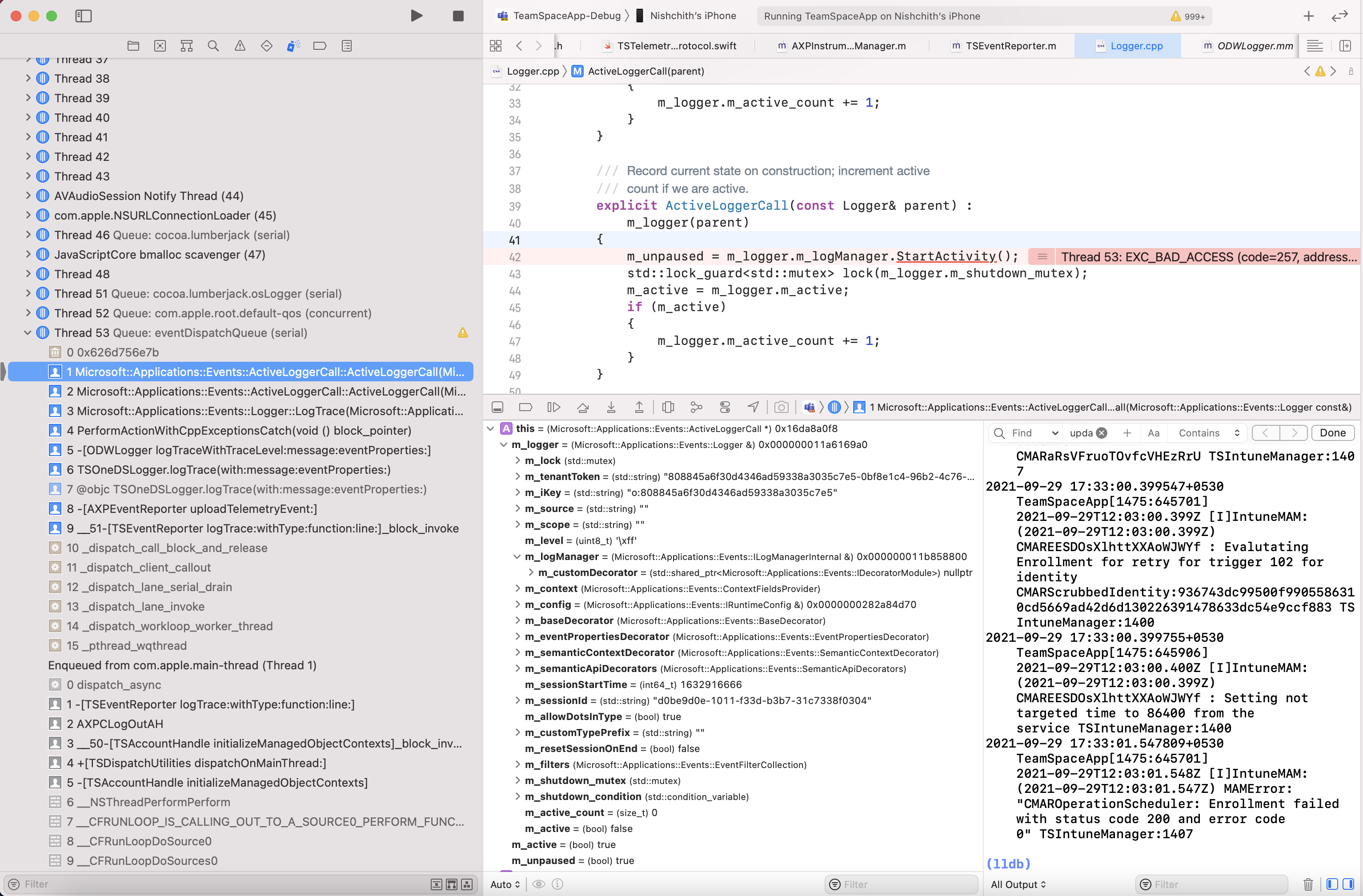 iOS app crashes after PauseActivity and WaitPause changes · Issue #936 · microsoft/cpp_client ...