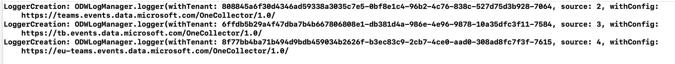Loggers with different collector URLs at a time, +(nullable ODWLogger *)loggerWithTenant ...