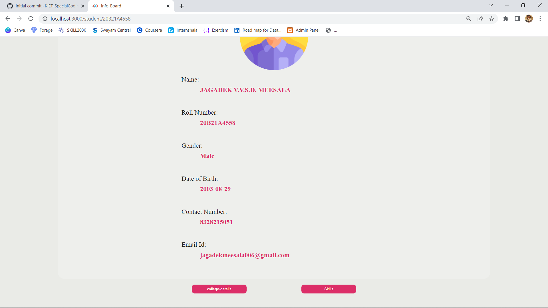 GitHub - KIET-GlobalCodingClub/Student-Profile