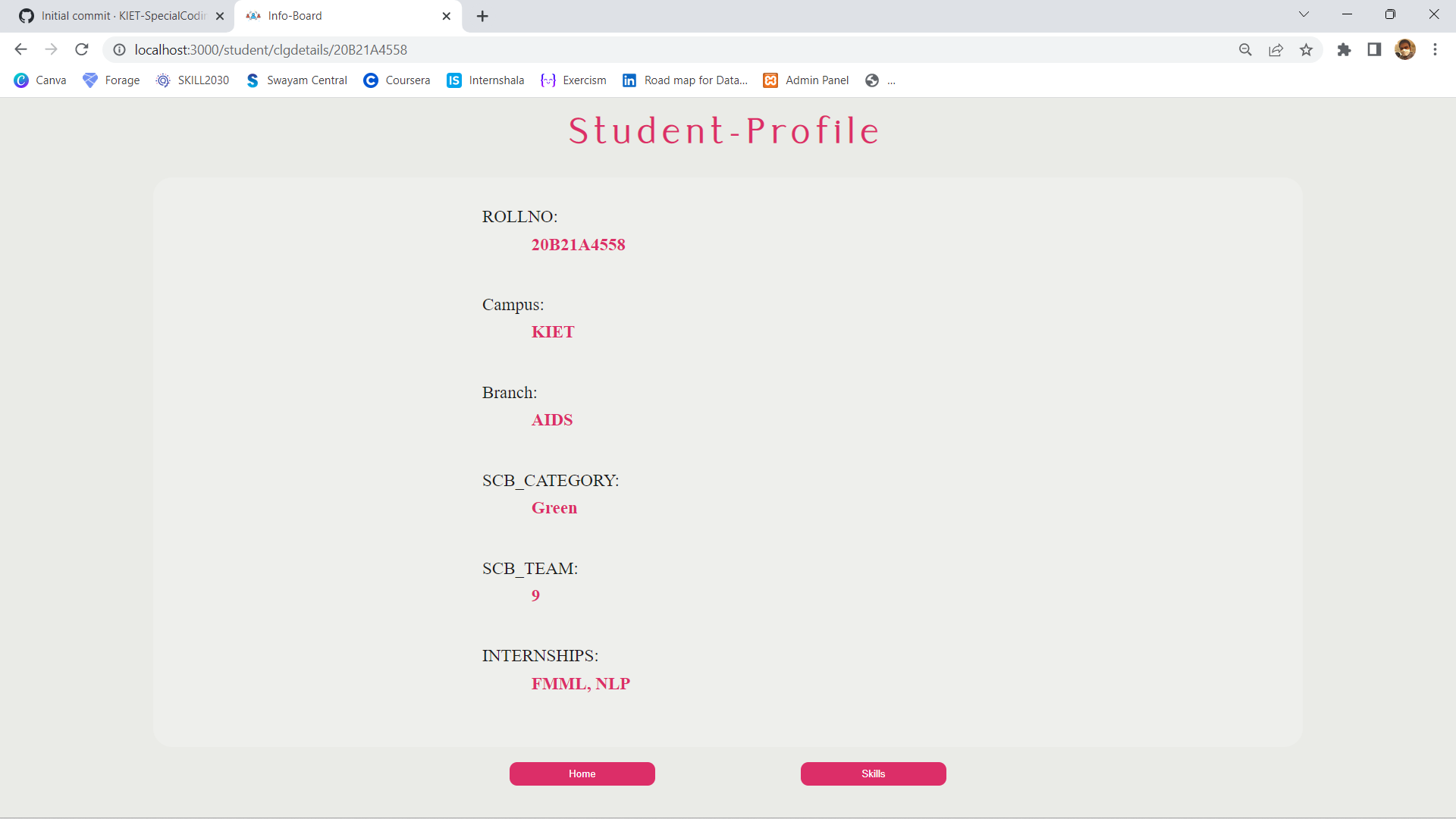 GitHub - jagadekmeesala/StudentsProfile-SCB: This a website which is deployed locally. We have ...