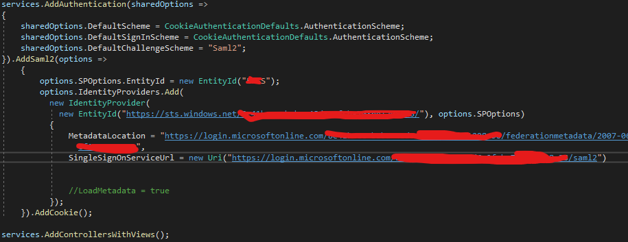 connect Azure AD use .net core 3.1 login error, there was an error with my configuration ...