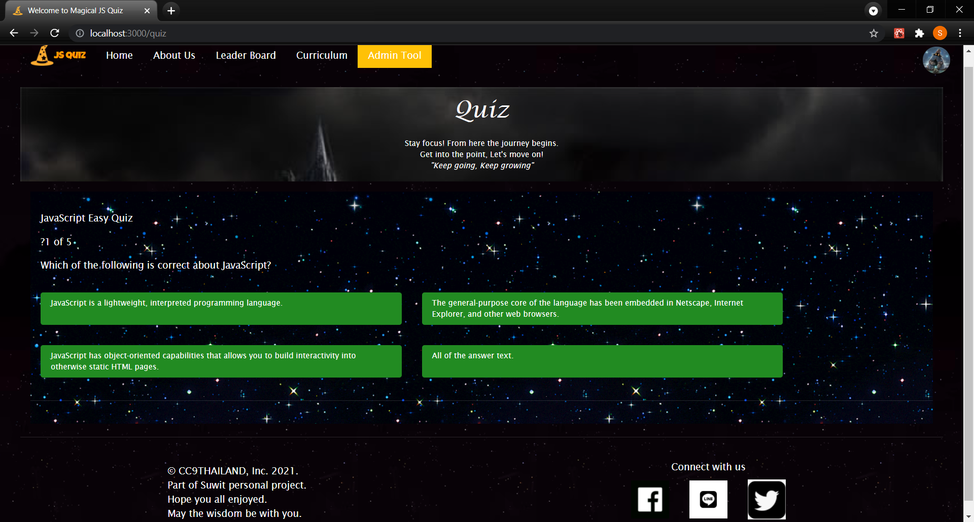 GitHub - wsuwit/JS-Quiz_front-end: This one is my little Quiz project ...