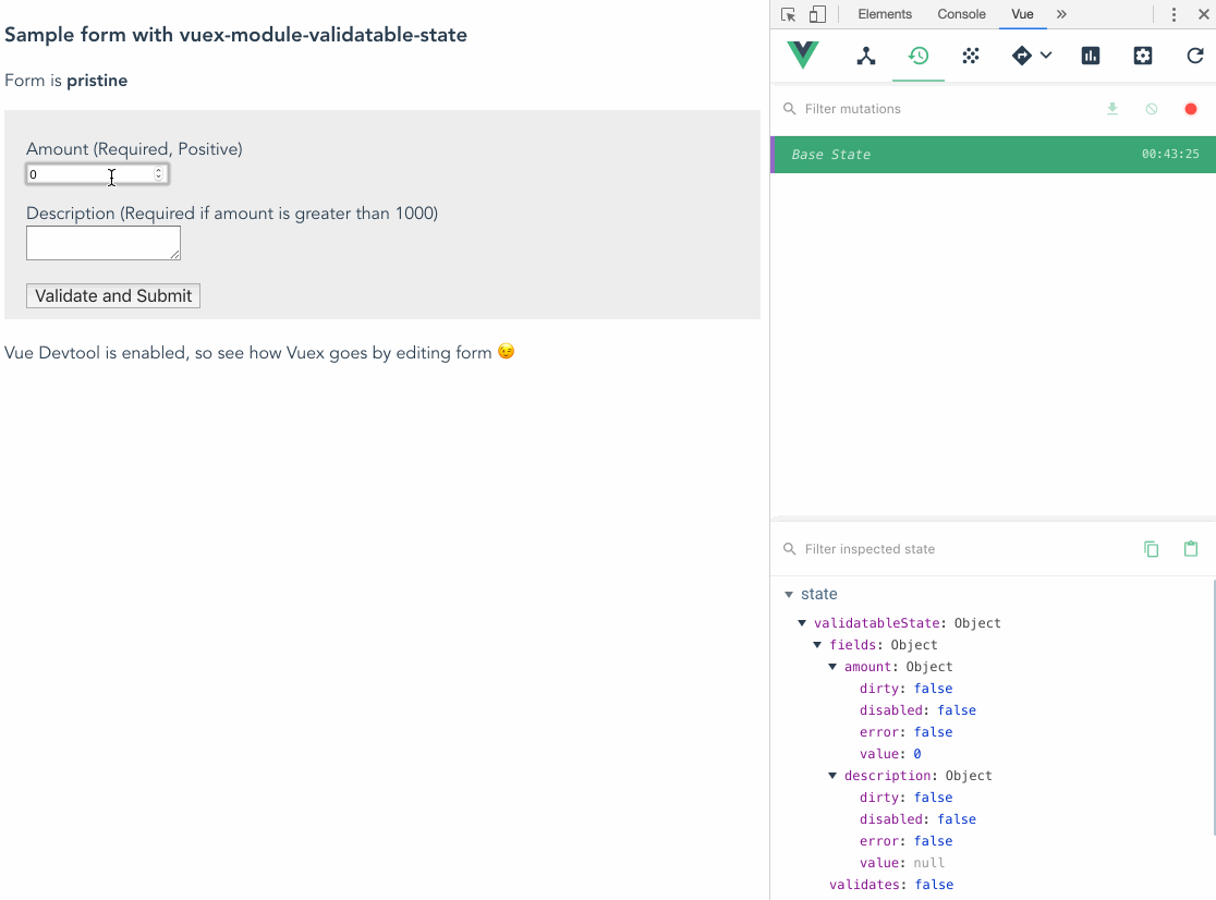 Vuex Module Validatable State