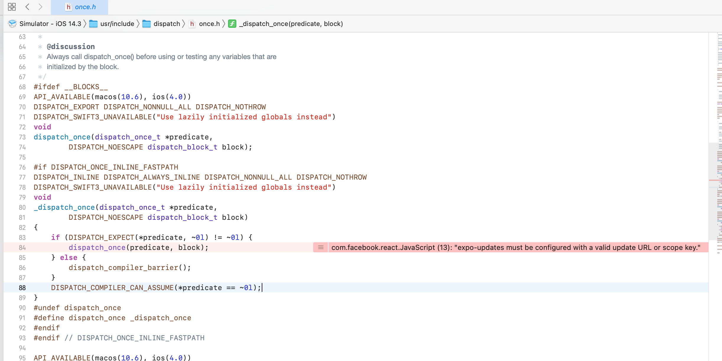 expo-updates must be configured with a valid update URL or scope key ...