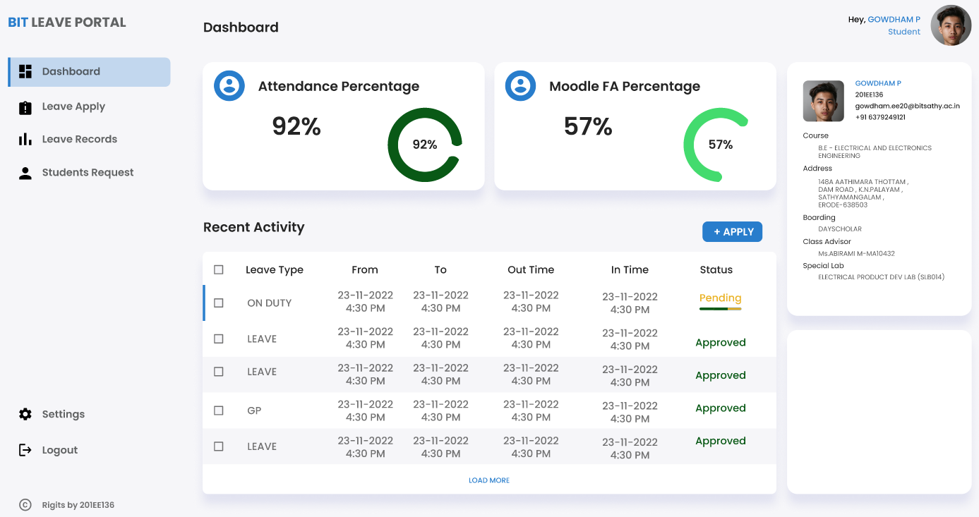 GitHub - KippuCutie/BIT-Leave-Portal: Leave portal management system ...