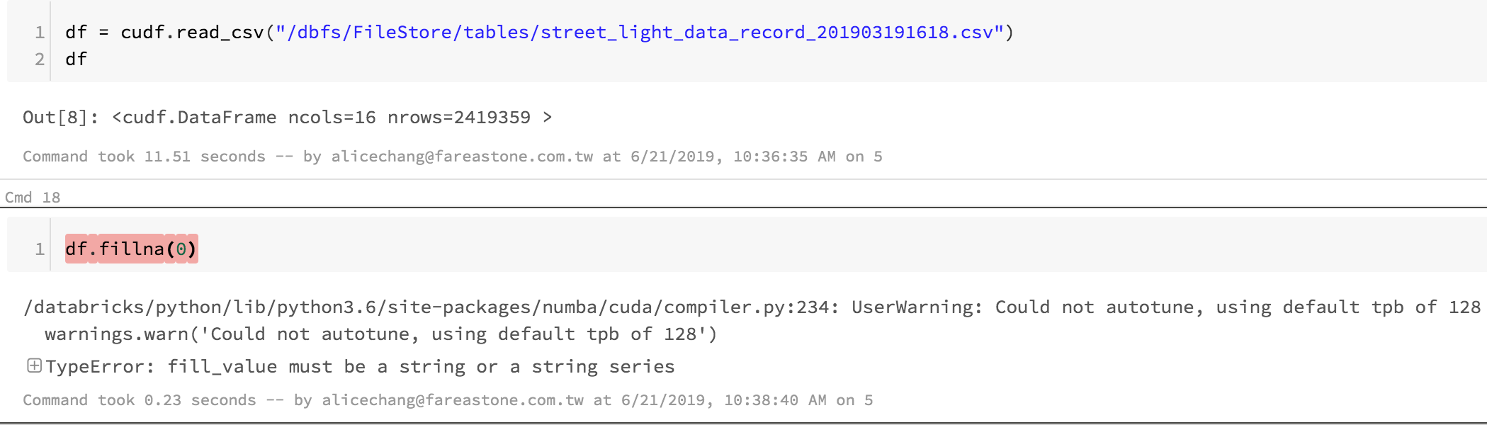 [BUG] rapidsai-nightly/label/cuda10.0 cudf.fillna(0) fail · Issue #2064 · rapidsai/cudf · GitHub