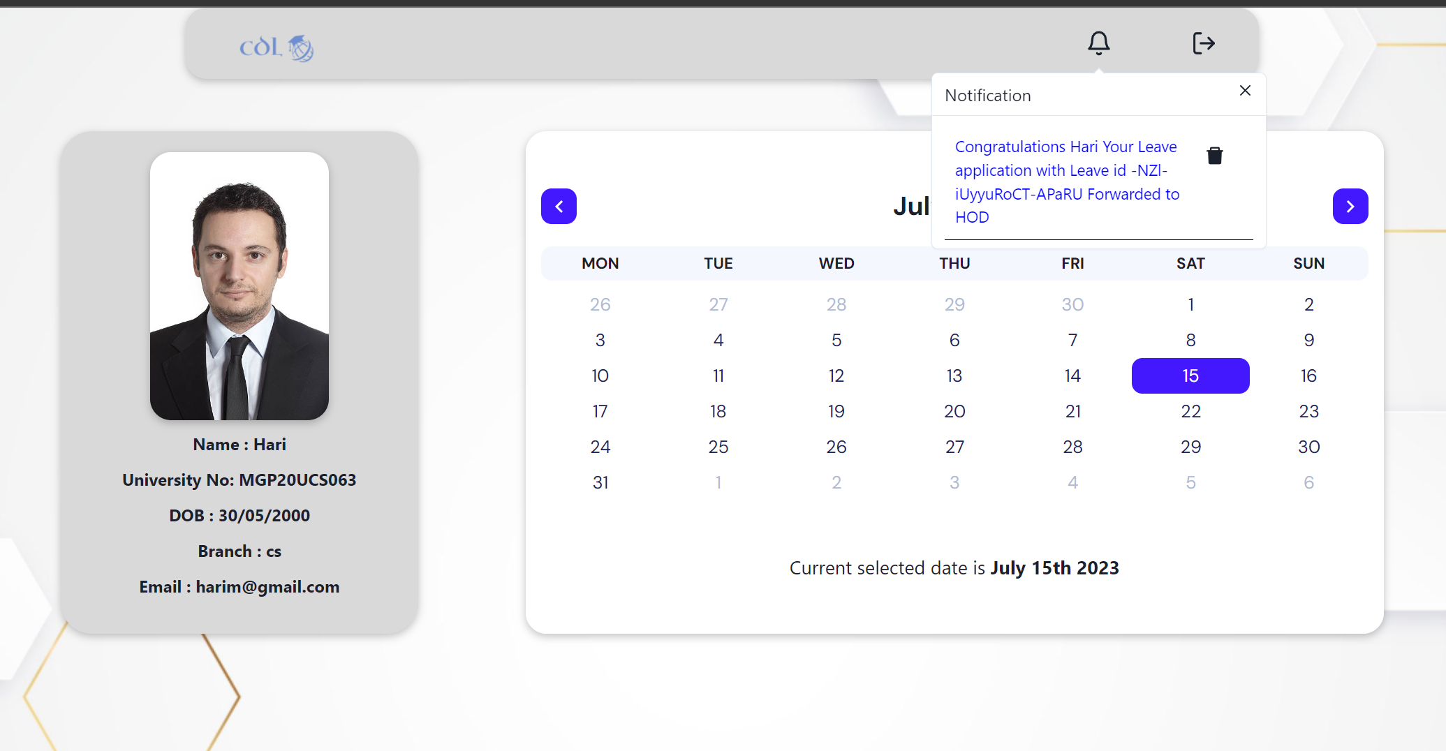 GitHub - Joel-K-James/College-Leave-Management: College Leave Management(CDL) - For Colleges
