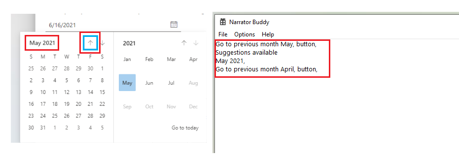 [DatePicker] - Narrator is staying mute on invoking next/previous month buttons. · Issue #18996 ...