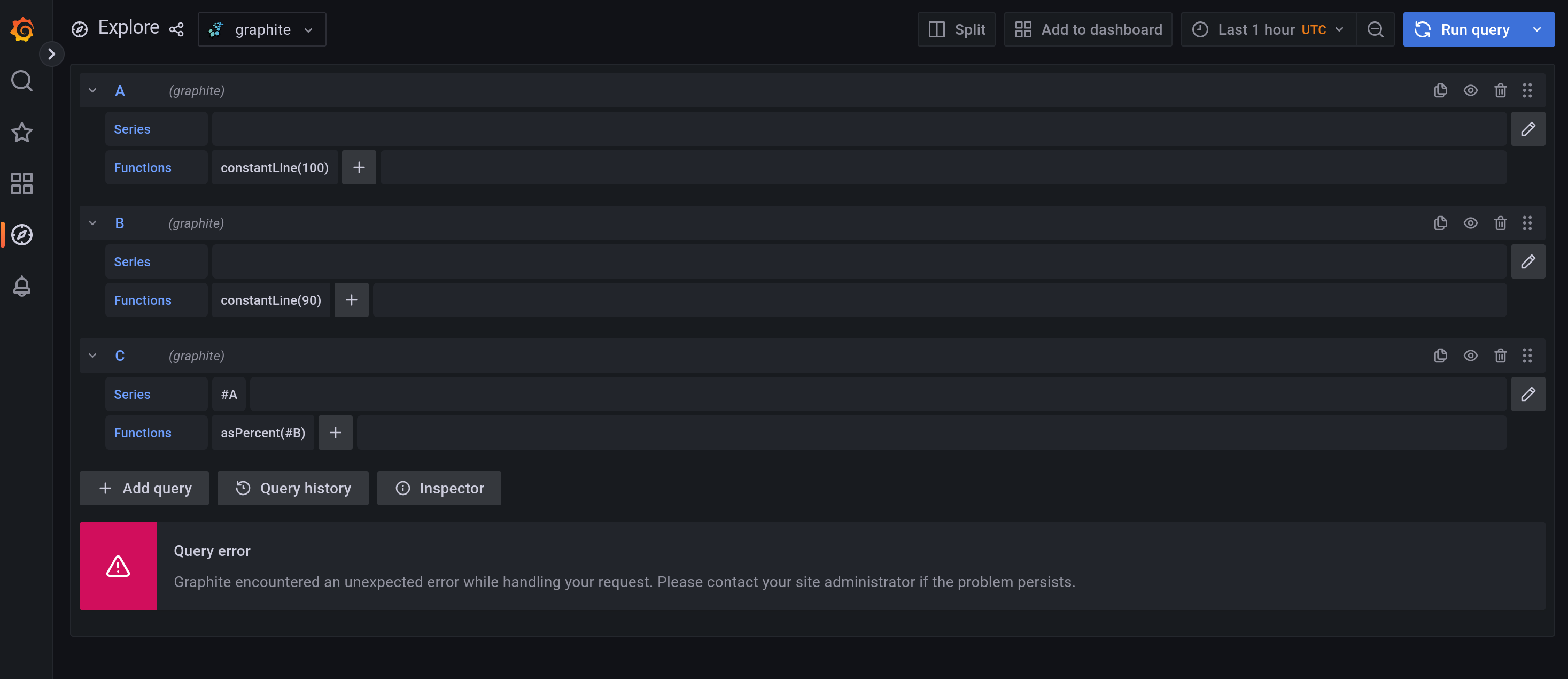 Graphite function asPercent parameter converted to string · Issue #54924 · grafana/grafana · GitHub