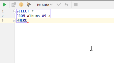 Upgrade autocompletion feature: Always show the autocomplete dropdown after typing table. or ...