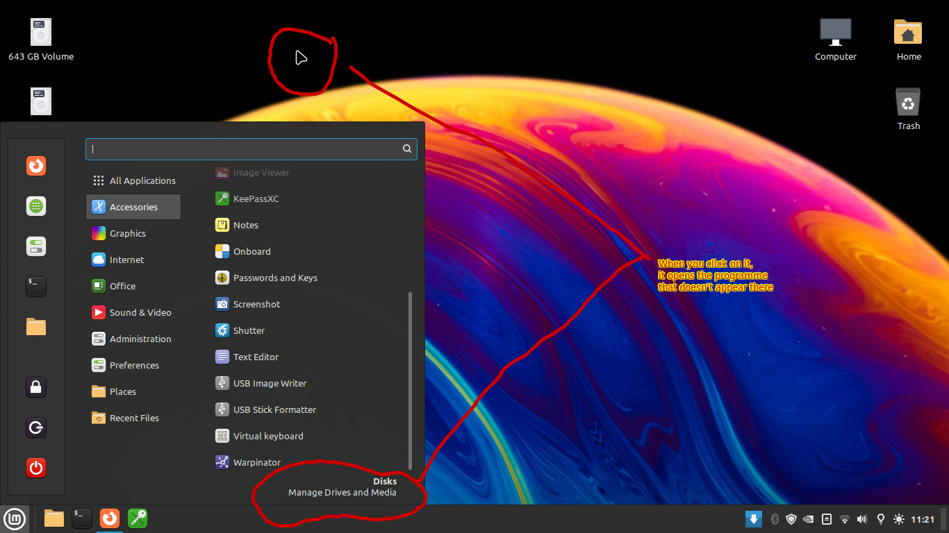 The list of programmes on the start bar exceeds the start bar · Issue #11842 · linuxmint ...