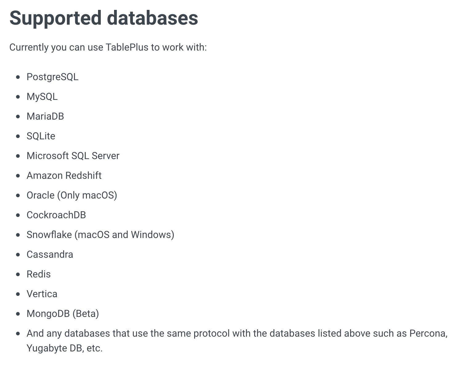 Contribution to docs section on TablePlus website · Issue #2577 · TablePlus/TablePlus · GitHub