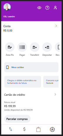GitHub - FerrazLeandro/React-Native-Serratec-Nubank: Desafio da matéria de React Native do Serratec