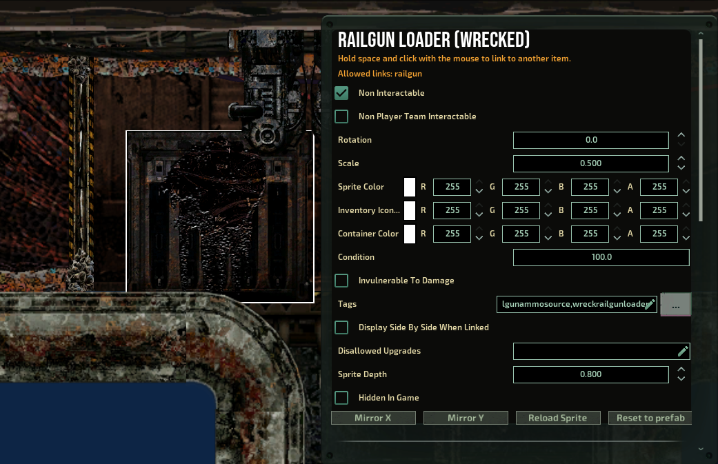 Wreck1 railgun loader set as non-interactable despite autofilled with railgun shells. · Issue ...