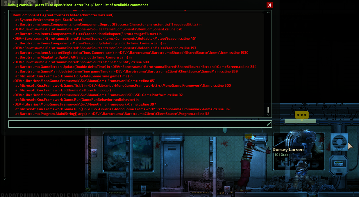 Error occurs when using new melee weapons on shields · Issue #10179 · FakeFishGames/Barotrauma ...