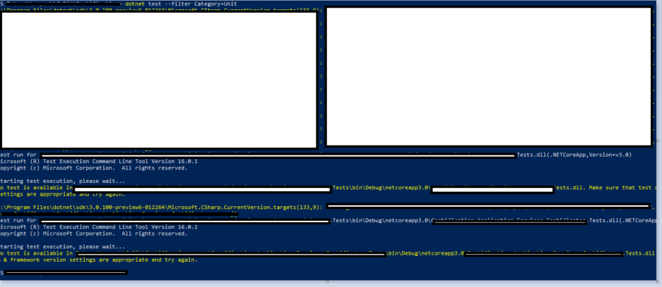 Dotnetcore Filter Parameter Not Working With Xunit Running On 4099