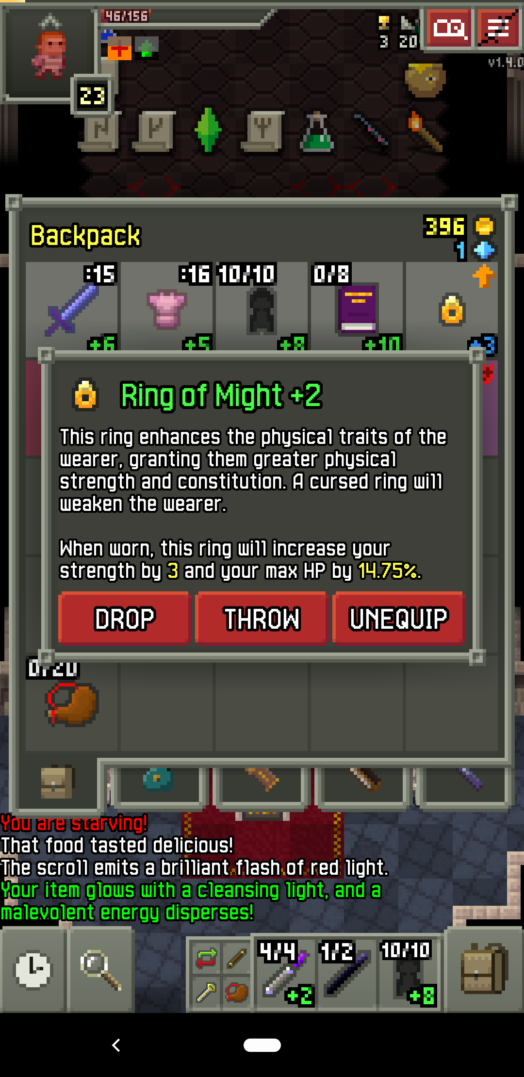 enhanced ring of might not reflecting in displayed strength · Issue ...